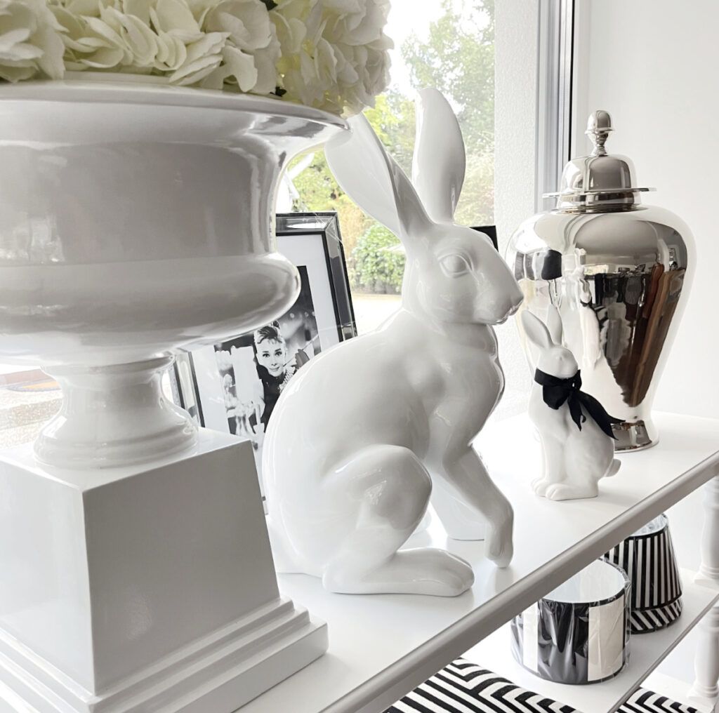 Deko-Hase Osterhase Dekofigur weiß XL 61 cm – Flourou Luxury Interior ...
